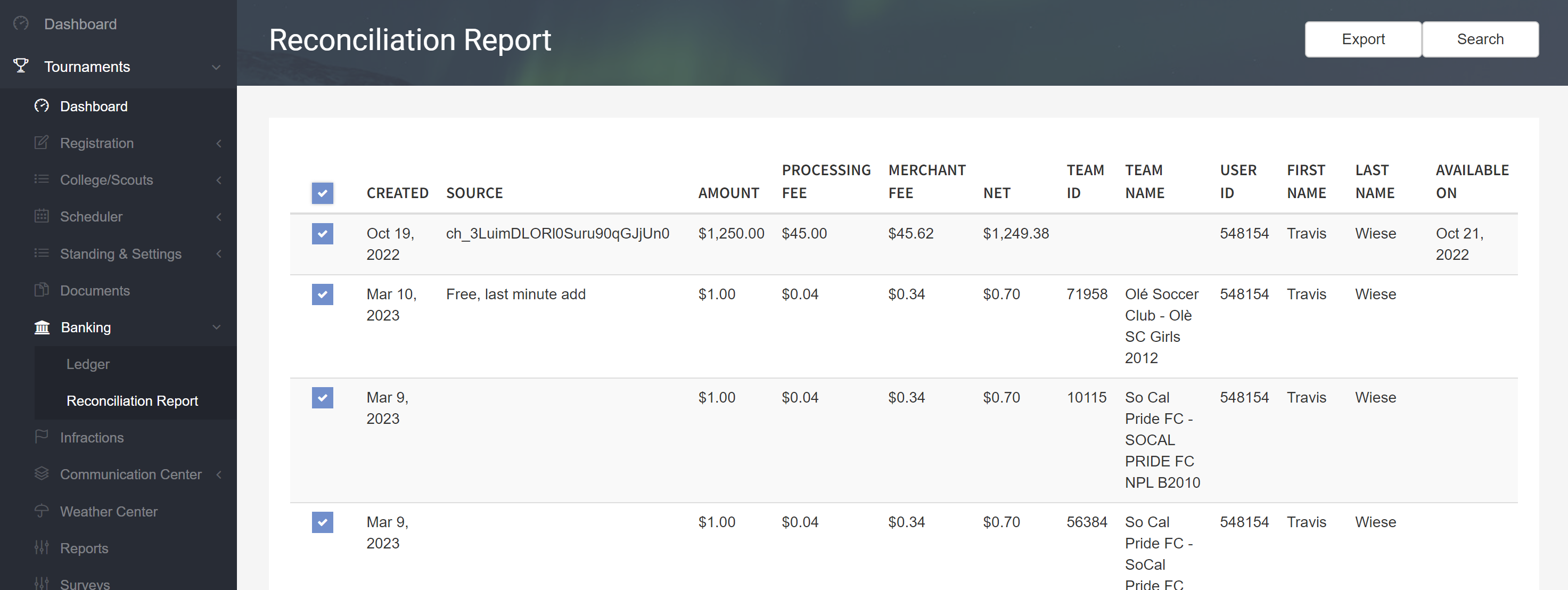How to export Reconciliation Reports – Total Global Sports